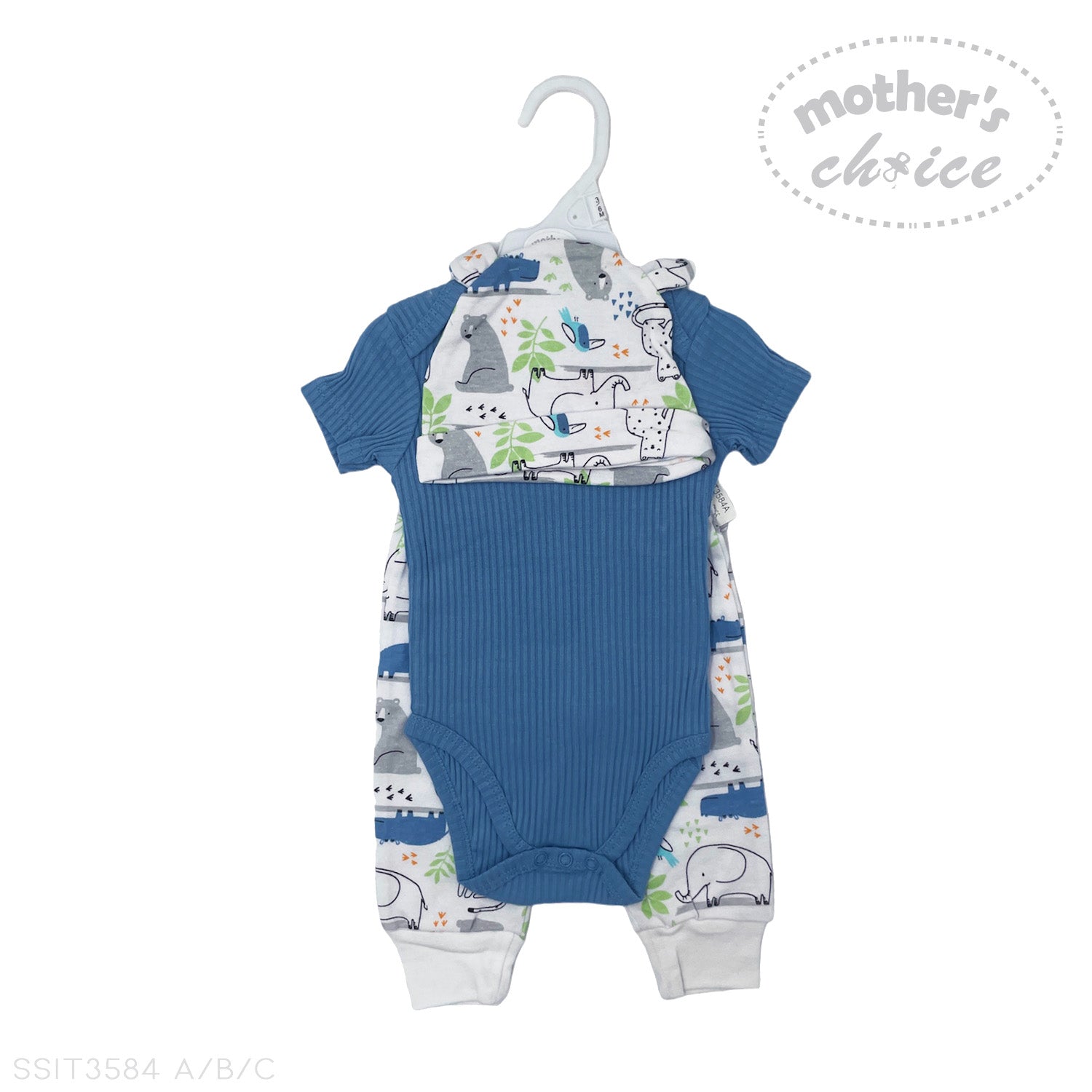 M/C 3PC SET 'JUNGLE'' 0-3M – Mothers Choice