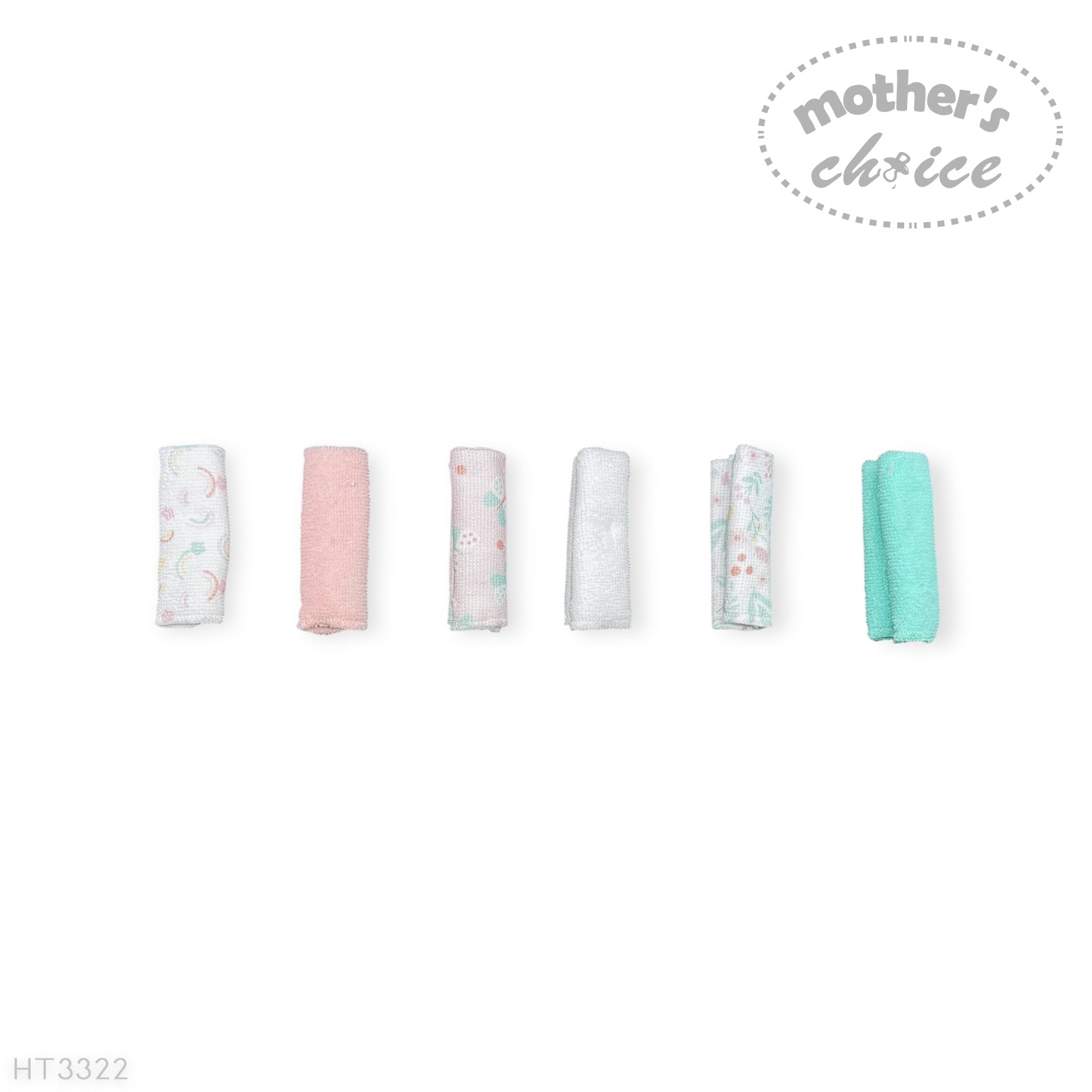 M/C 6 PACK WASHCLOTH SET PINK RAINBOW – Mothers Choice